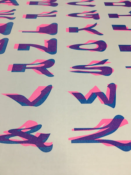 WARP ALPHABETS OVERLAY A3 RISO PRINT – foursandeights